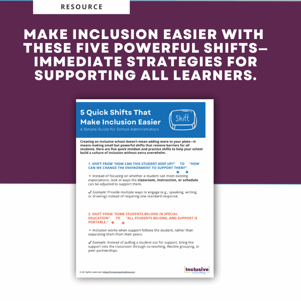 Inclusive Schooling Freebies • teModified